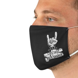 Heavy Metal Hard Rock Face Mask Live Fast Rock Harder - Etsy