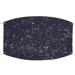 Constellations Map Face Mask, Astronomy Stars Galaxy Cosmos Universe - Etsy