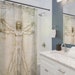 The Vitruvian Man Shower Curtains, by Leonardo Da Vinci, Vintage ...