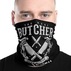 Real Butcher Face Mask, Neck Gaiter, BBQ Facemask, Headband Slayer ...