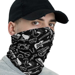 Musician Face Mask - Neck Gaiter, Facemask, Covering Scarf, Artist ...