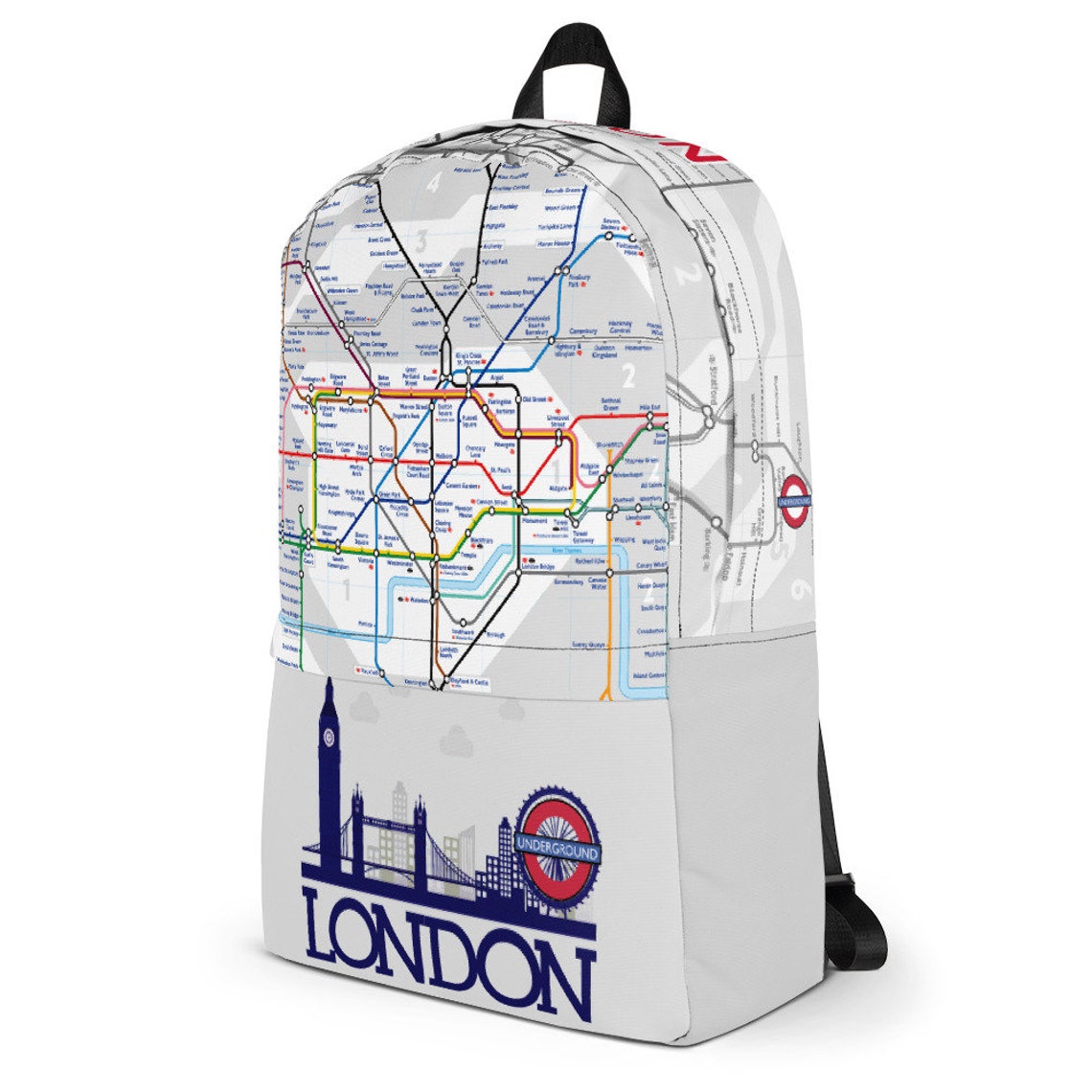 London Backpack London Tour Bag Central London Map England | Etsy