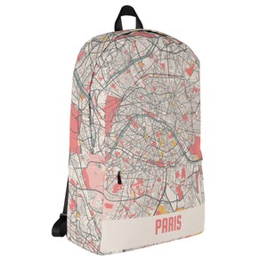 Paris City Map Backpack, Paris Map, France - Etsy