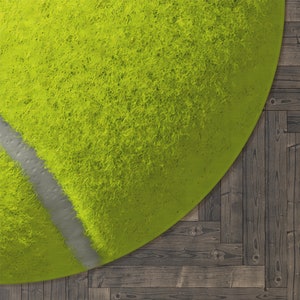 Tennis Ball Round Rug, Tennis Game Fan - Etsy