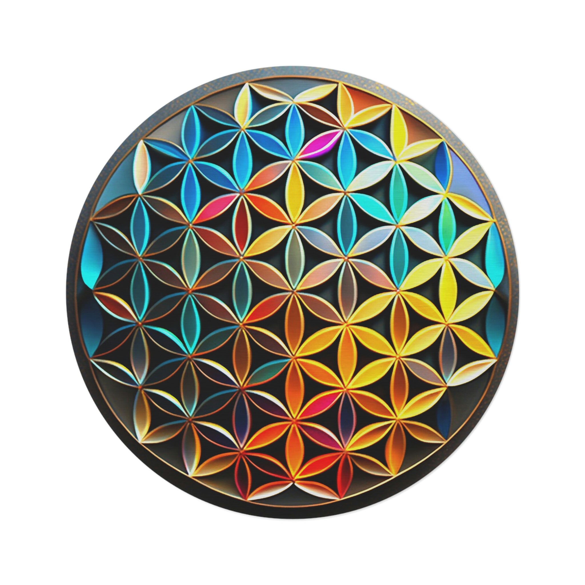 Flower of Life Round Rug, Sacred Geometry, Spirituality, Healing Art - Etsy