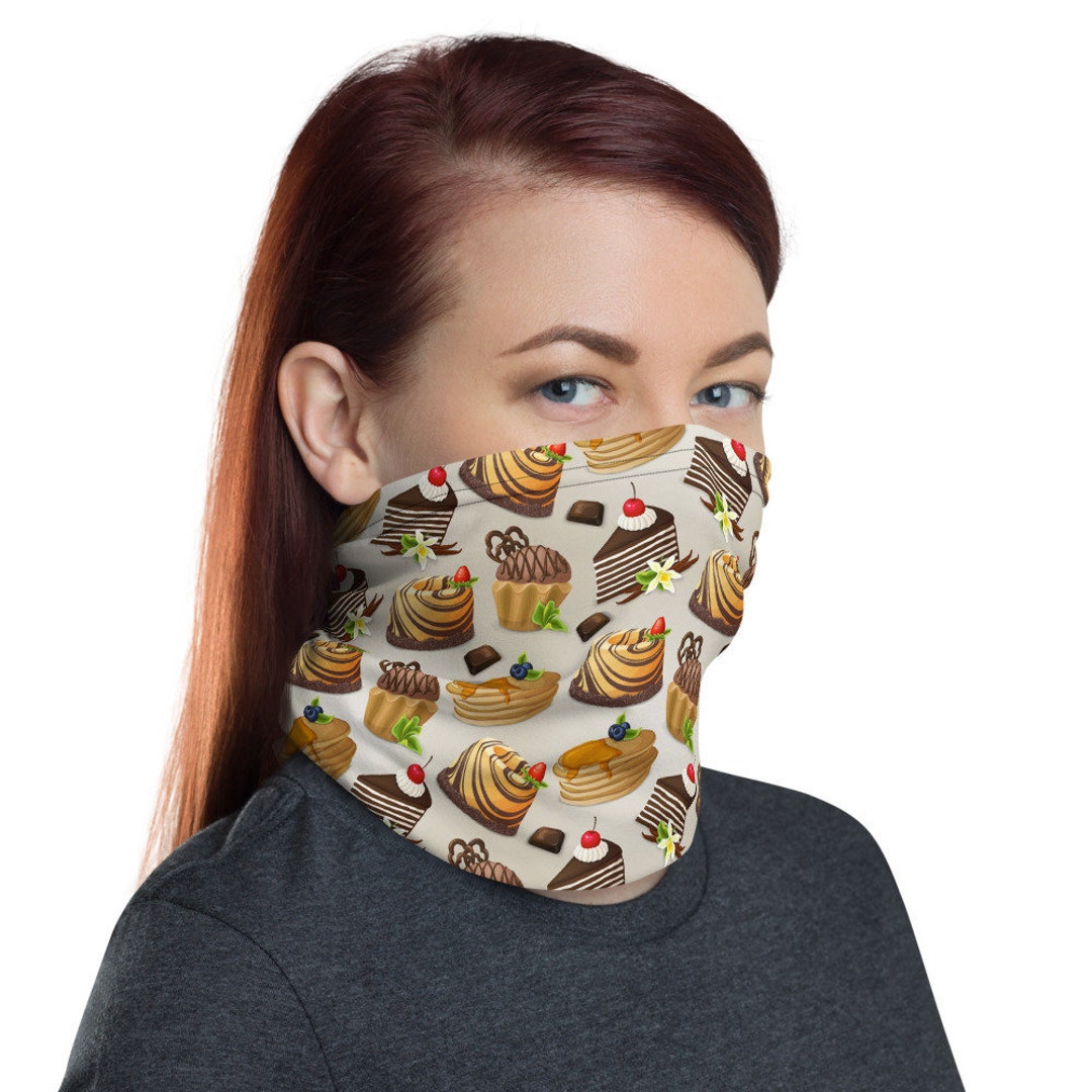 Dessert Face Mask Neck Gaiter - Headwear, Chef Facemask, Baker Headband ...