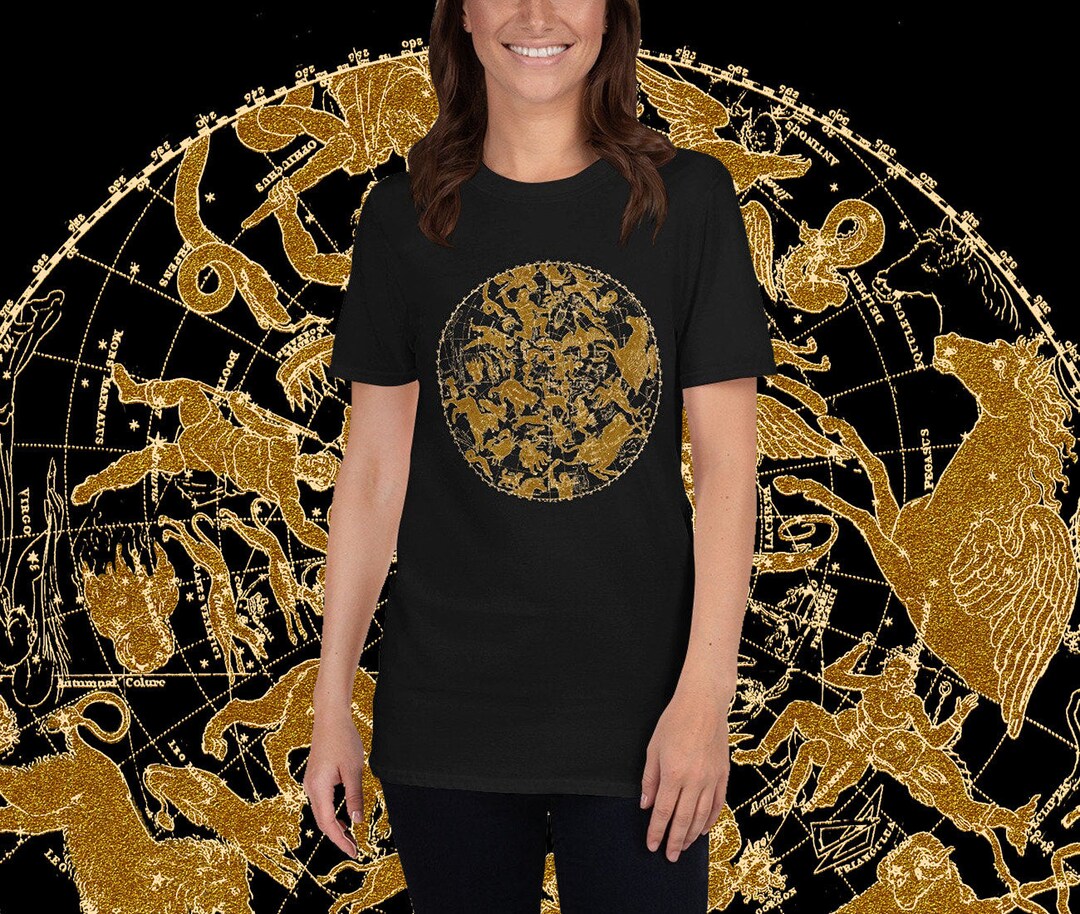 Stars Constellations Vintage Map T-shirt, Unique Astronomy Astrology ...