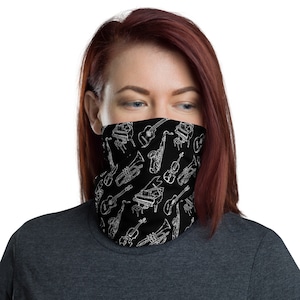 Classical Music Instruments Face Mask - Neck Gaiter, Scarf Headwear ...