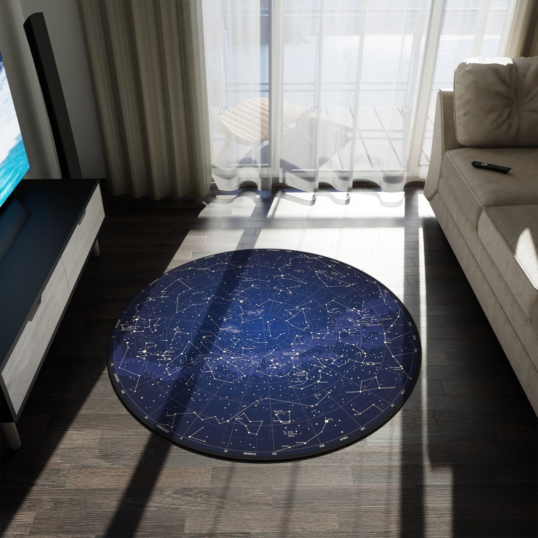 Constellations Map Round Rug, Astronomy, Cosmos Universe Galaxy - Etsy