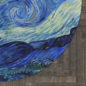 Starry Night Round Rug, Vincent Van Gogh, Classic Art Rug - Etsy