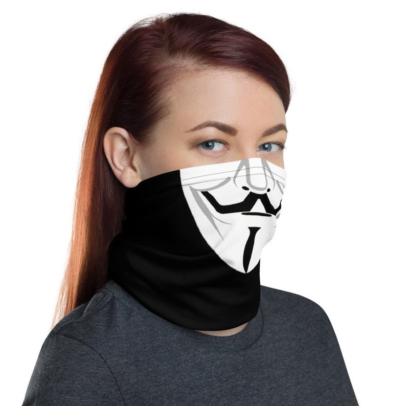 Anonymous Face Mask Guy Fawkes Neck Gaiter Protester Scarf - Etsy