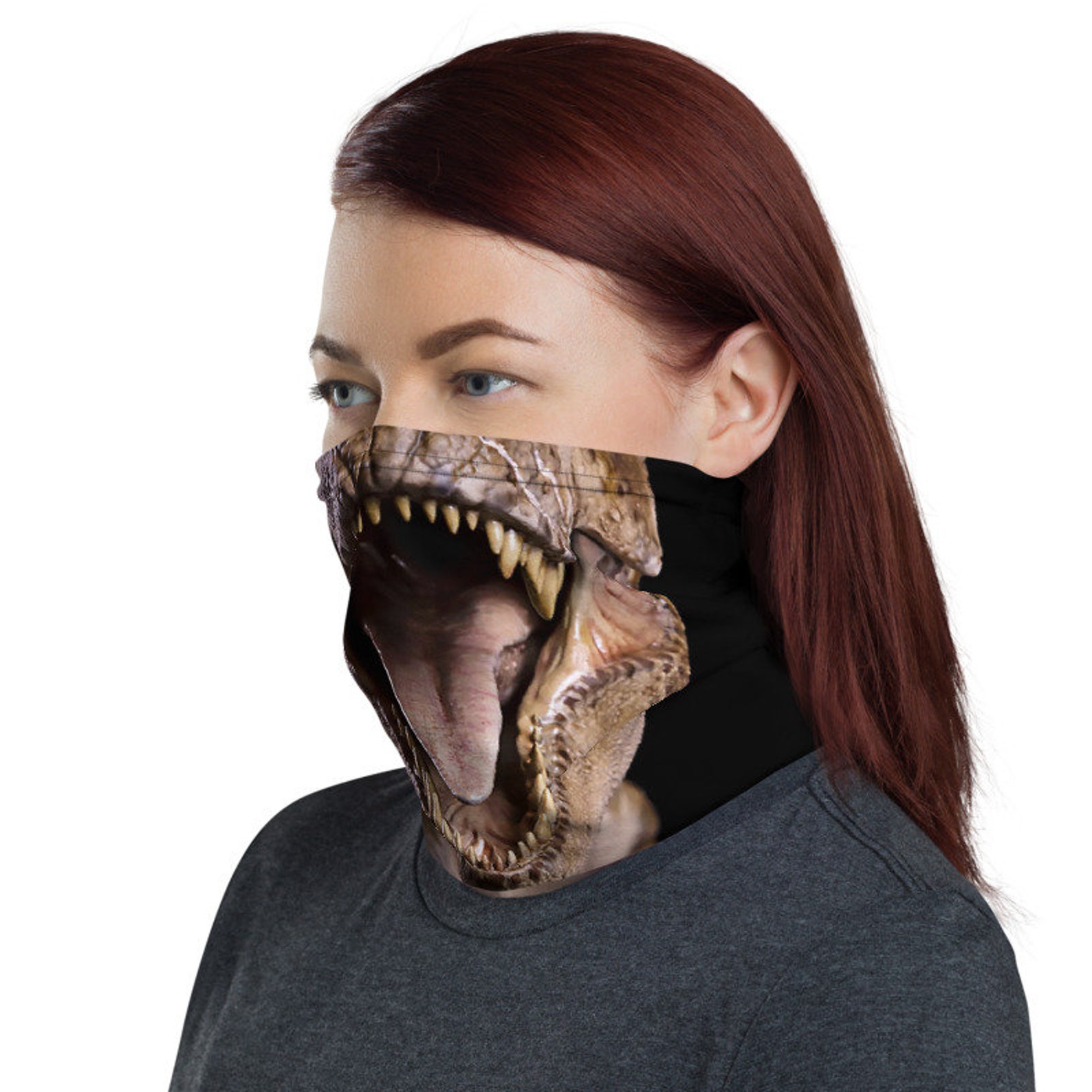 T Rex Face Mask Neck Gaiter Headwear Facemask | Etsy
