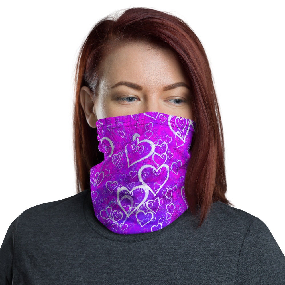 Heart Love Face Mask Multifunctional Product Neck Gaiter - Etsy UK
