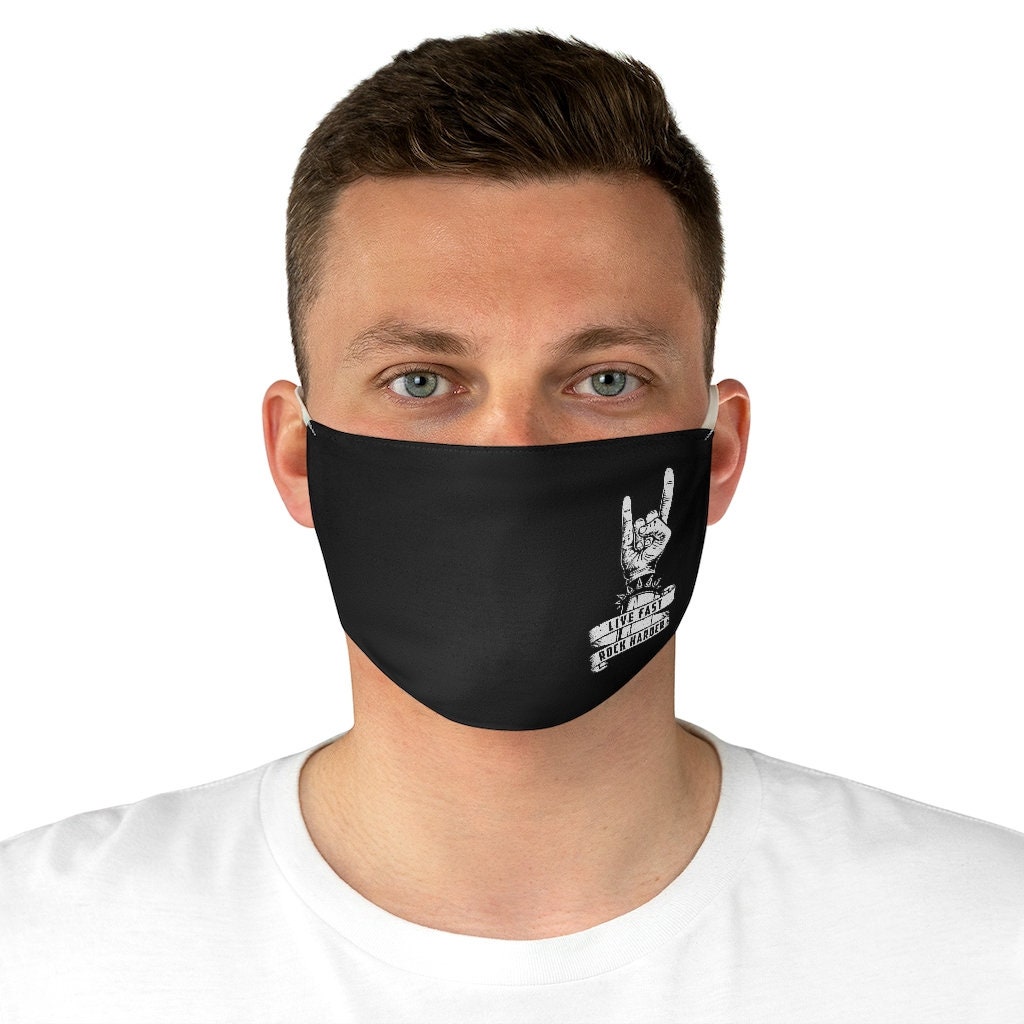 Heavy Metal - Hard Rock Face Mask, Live Fast - Rock Harder, Music - Etsy