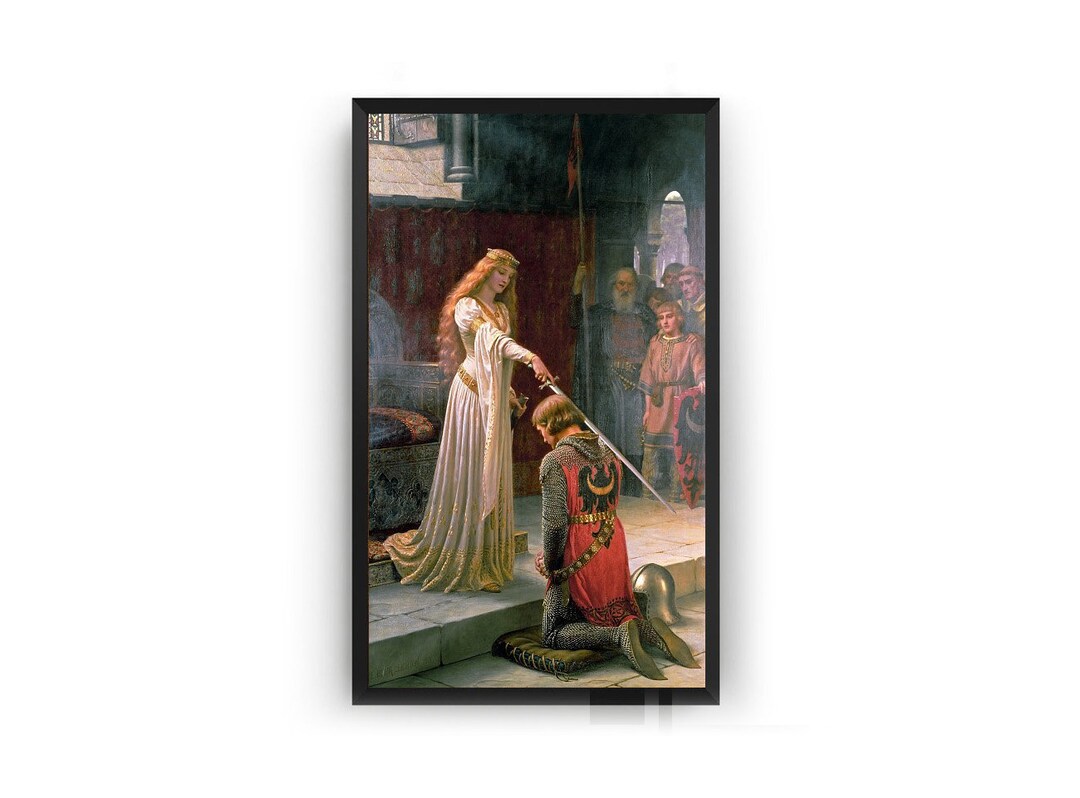 The Accolade Poster, Painter: Edmund Blair Leighton, Young Queen ...