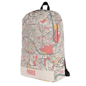 Paris City Map Backpack, Paris Map, France - Etsy