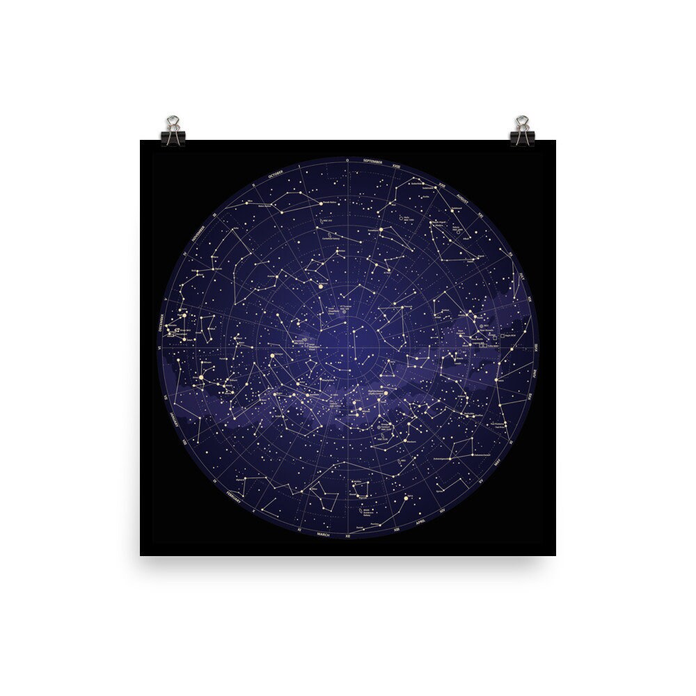 Constellations Poster, Night Sky, Stars Cosmos Universe - Etsy