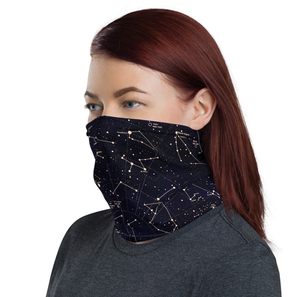 Constellations Face Mask Astronomer Neck Gaiter Scarf | Etsy