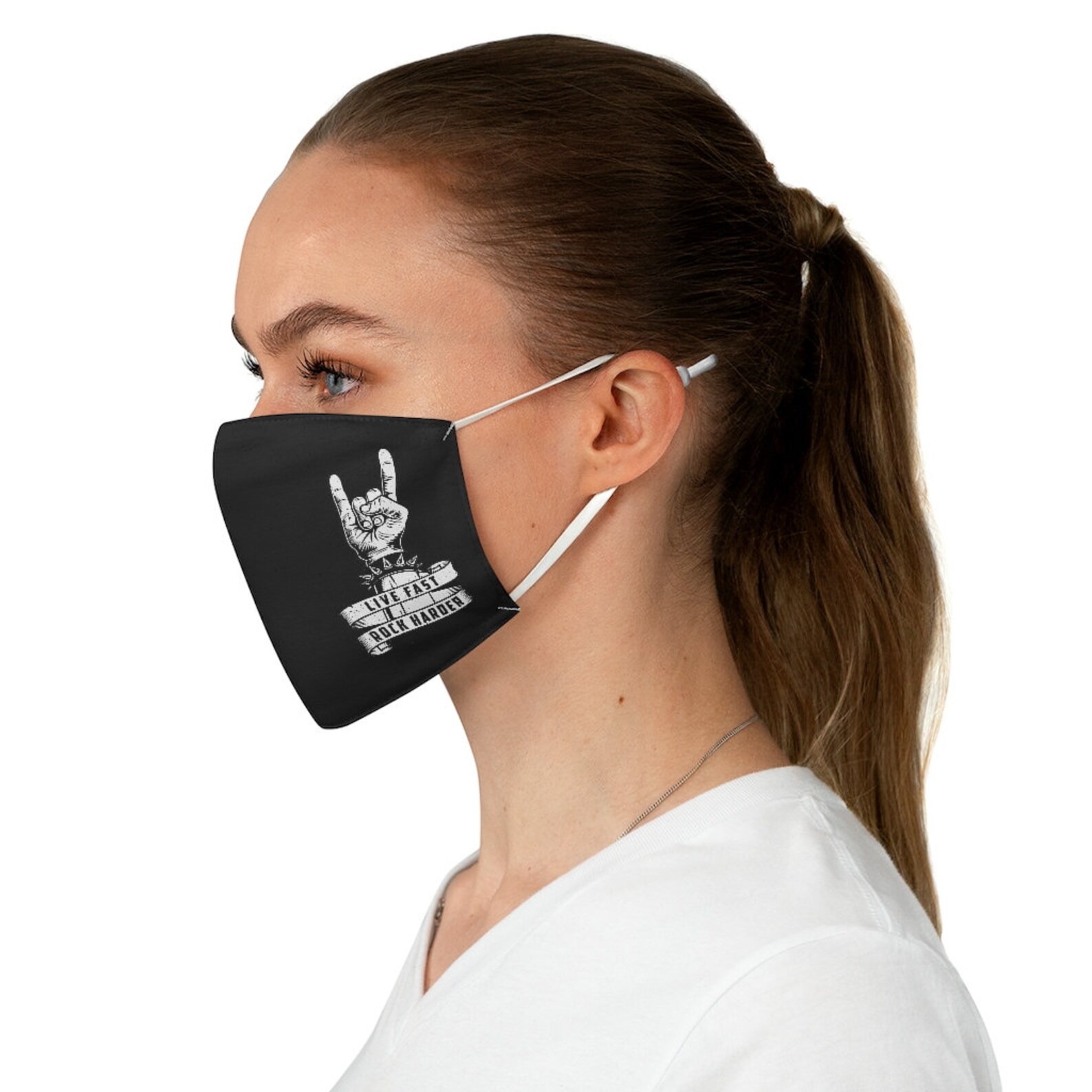 Heavy Metal - Hard Rock Face Mask, Live Fast - Rock Harder, Music - Etsy