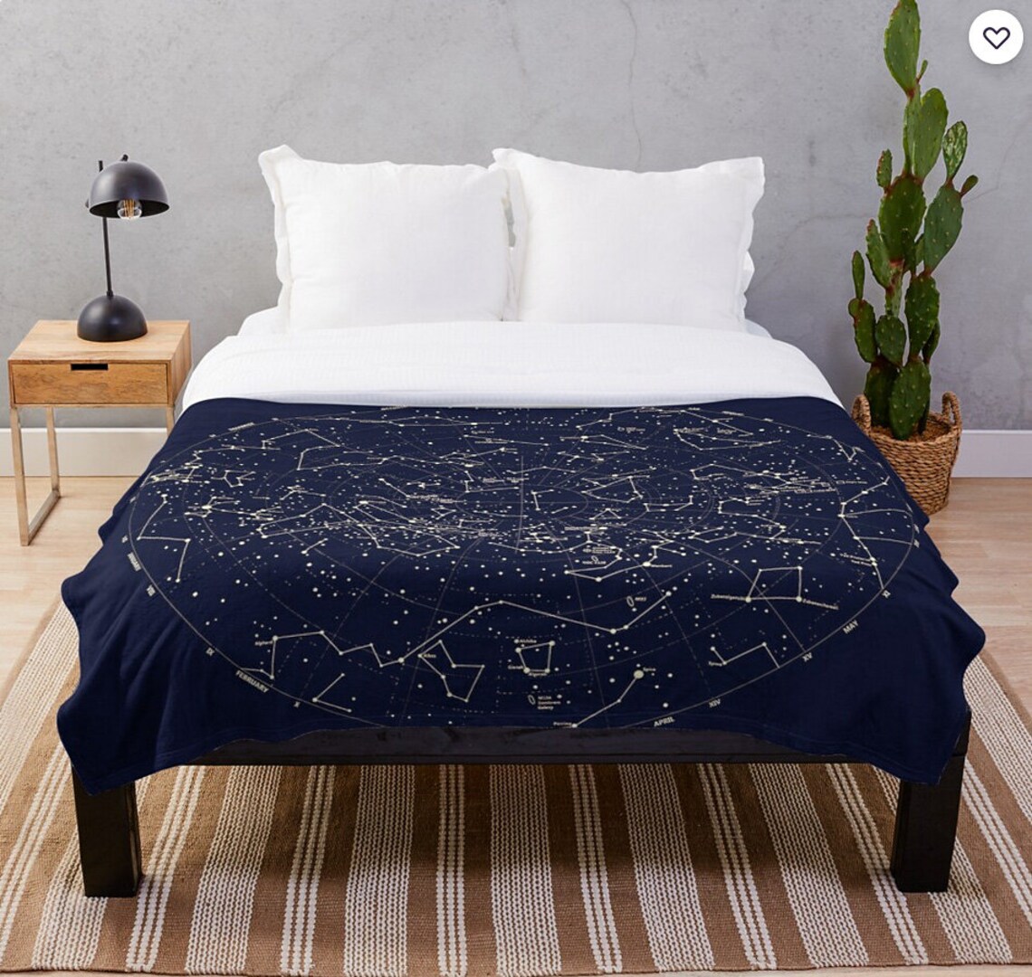 Constellations Map Throw Blanket, Astronomy Constellation Chart, Cosmos ...