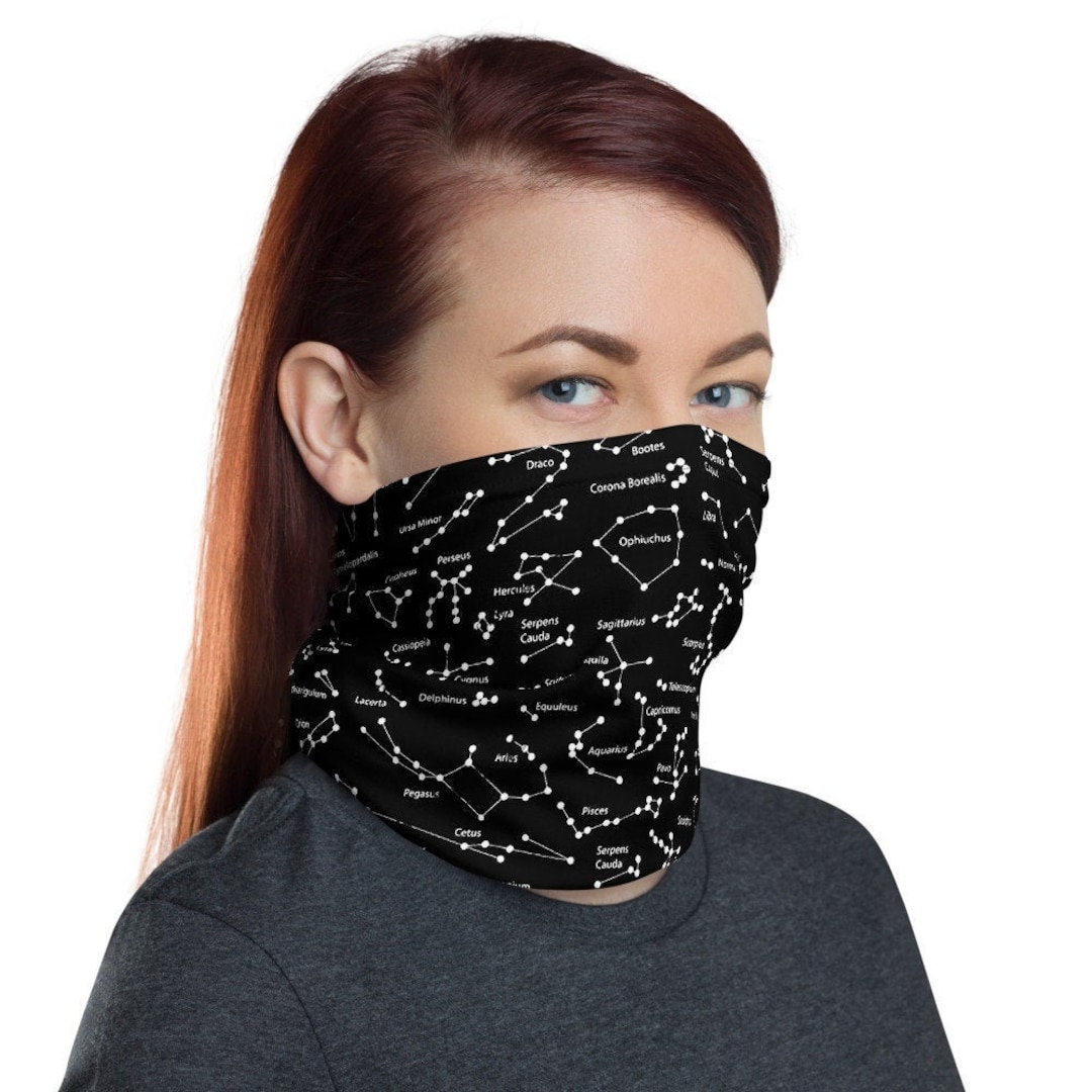 Astronomy Constellations /with Names/ Face Mask Neck Gaiter, Scarf ...