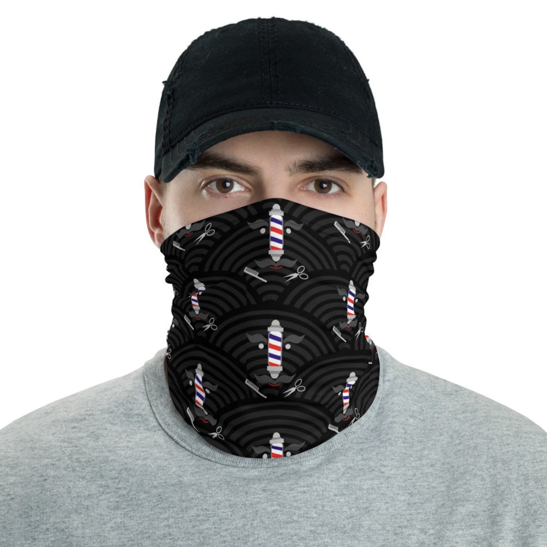 Barber Face Mask - Neck Gaiter, Headwear, Facemask, Hairdresser Shaver ...
