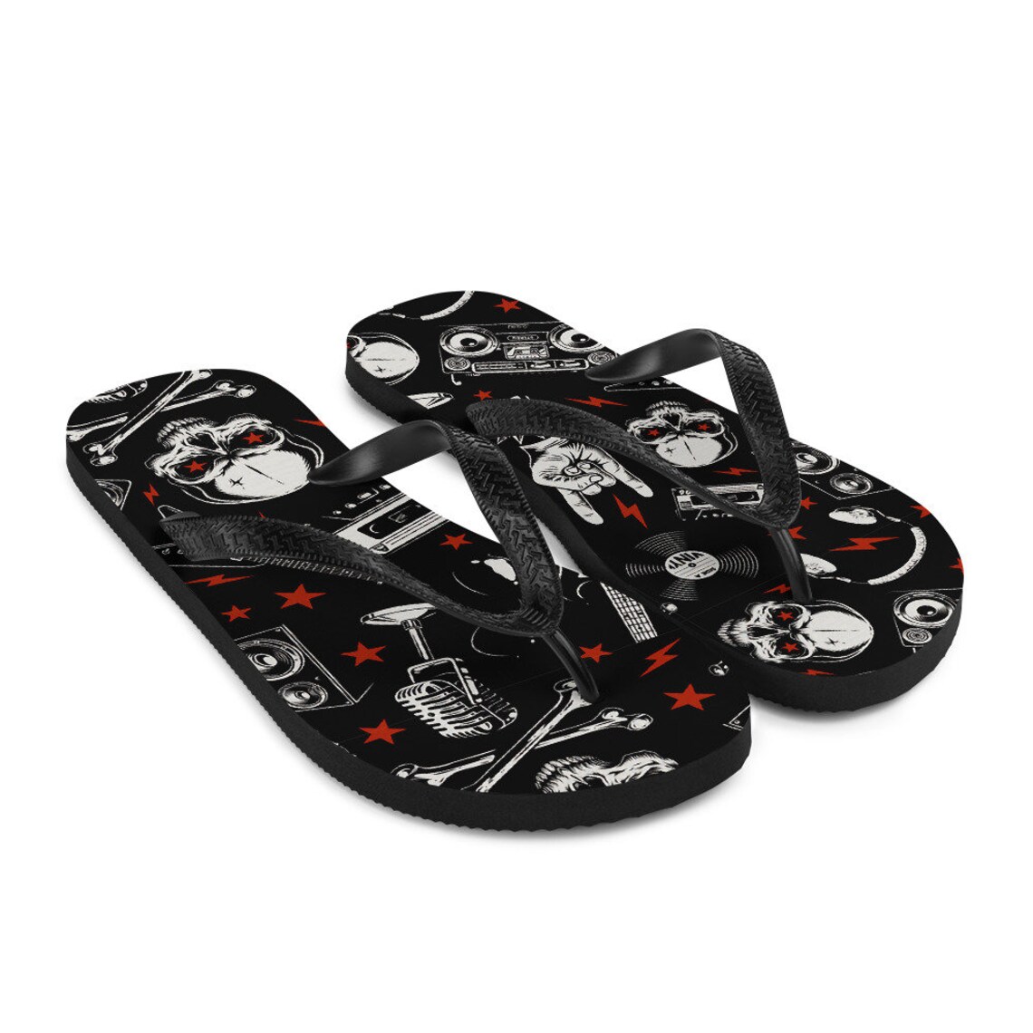 Heavy Metal Flip-Flops Concert Music Festival Slippers Hard | Etsy