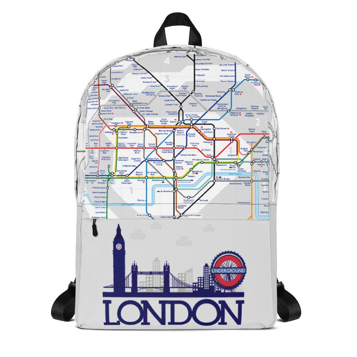 London Backpack London Tour Bag Central London Map England | Etsy