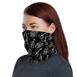 Classical Music Instruments Face Mask - Neck Gaiter, Scarf Headwear ...