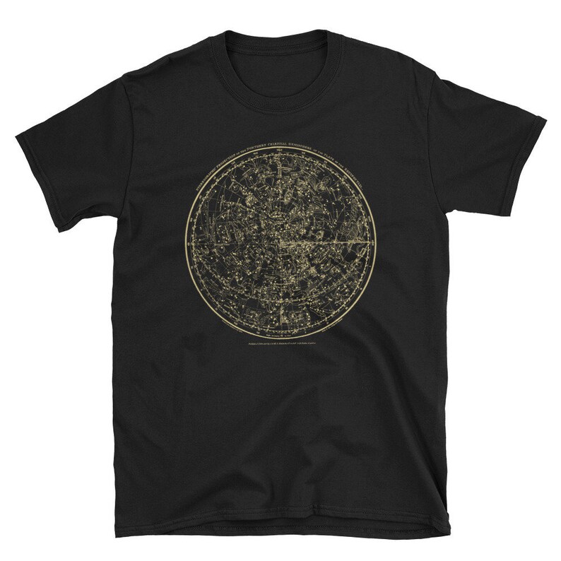 Astronomy Constellations Map T-shirt, Astrology- Mythology Night Sky ...