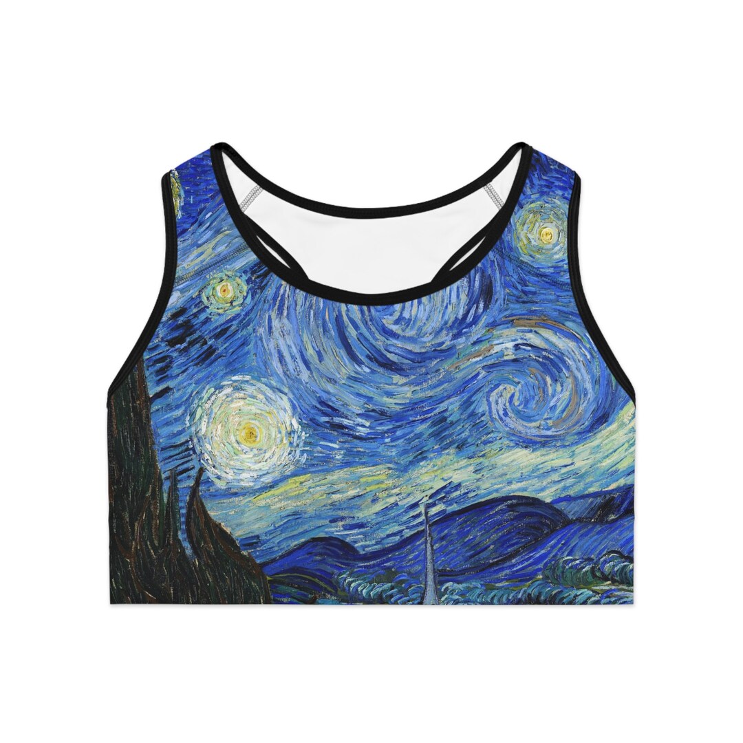 Starry Night Sport Bra, Vincent Van Gogh, Classic Art Bra, Summer Top ...
