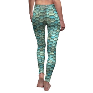 Fish Scales Women's Leggings, Mermaid Girl Leggings, Gym Sensation - Etsy
