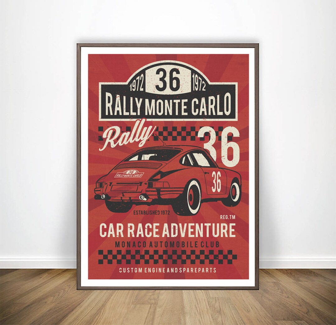Rally Monte Carlo Poster, Car Race Adventure, 1972 Poster - Etsy