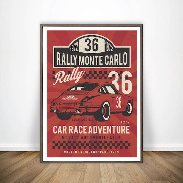 Monte Carlo Car Poster - Etsy