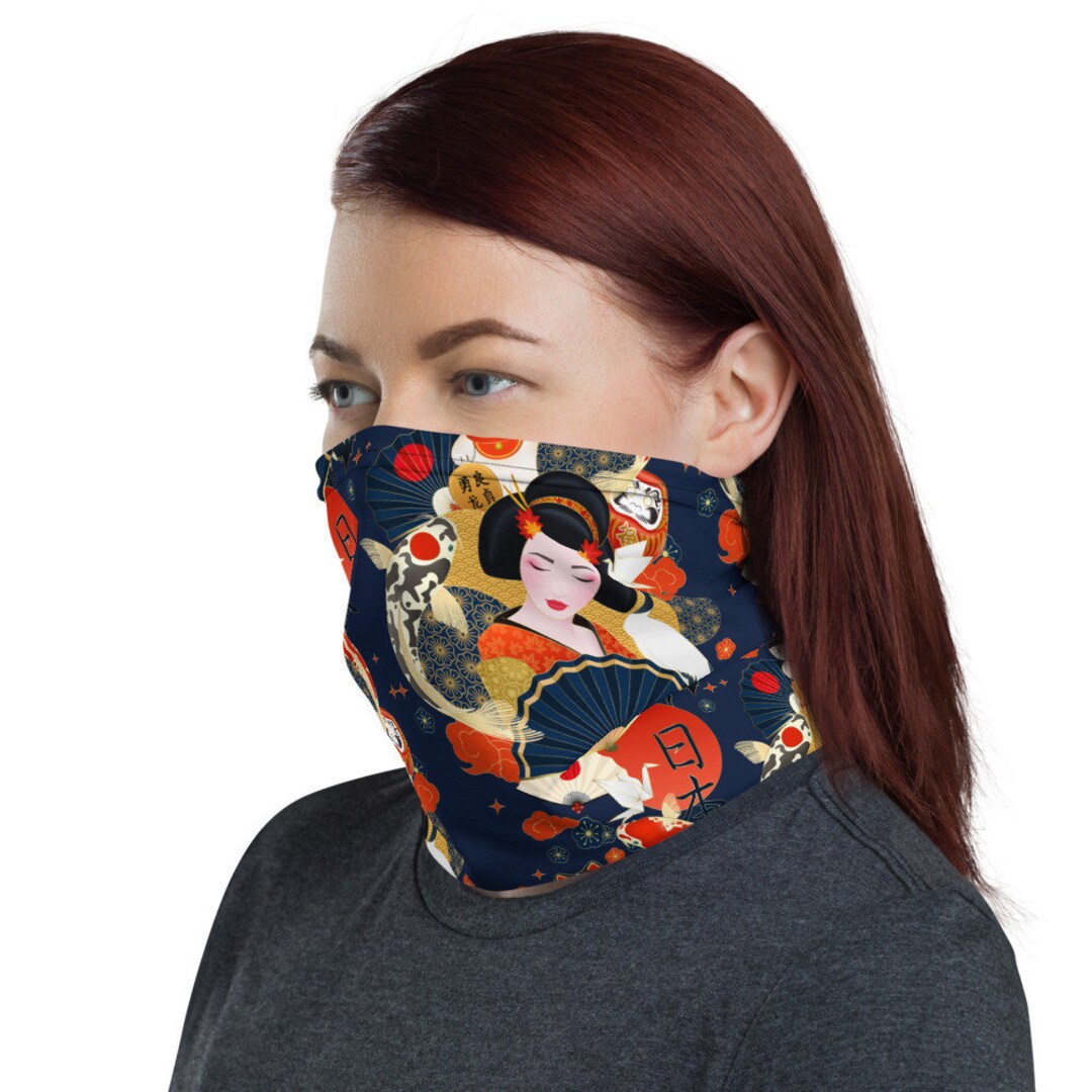 Geisha Face Mask - Neck Gaiter, Scarf, Headwear, Facemask, Headband ...