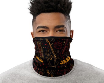 Classical Music Instruments Face Mask Neck Gaiter, Scarf Headwear ...