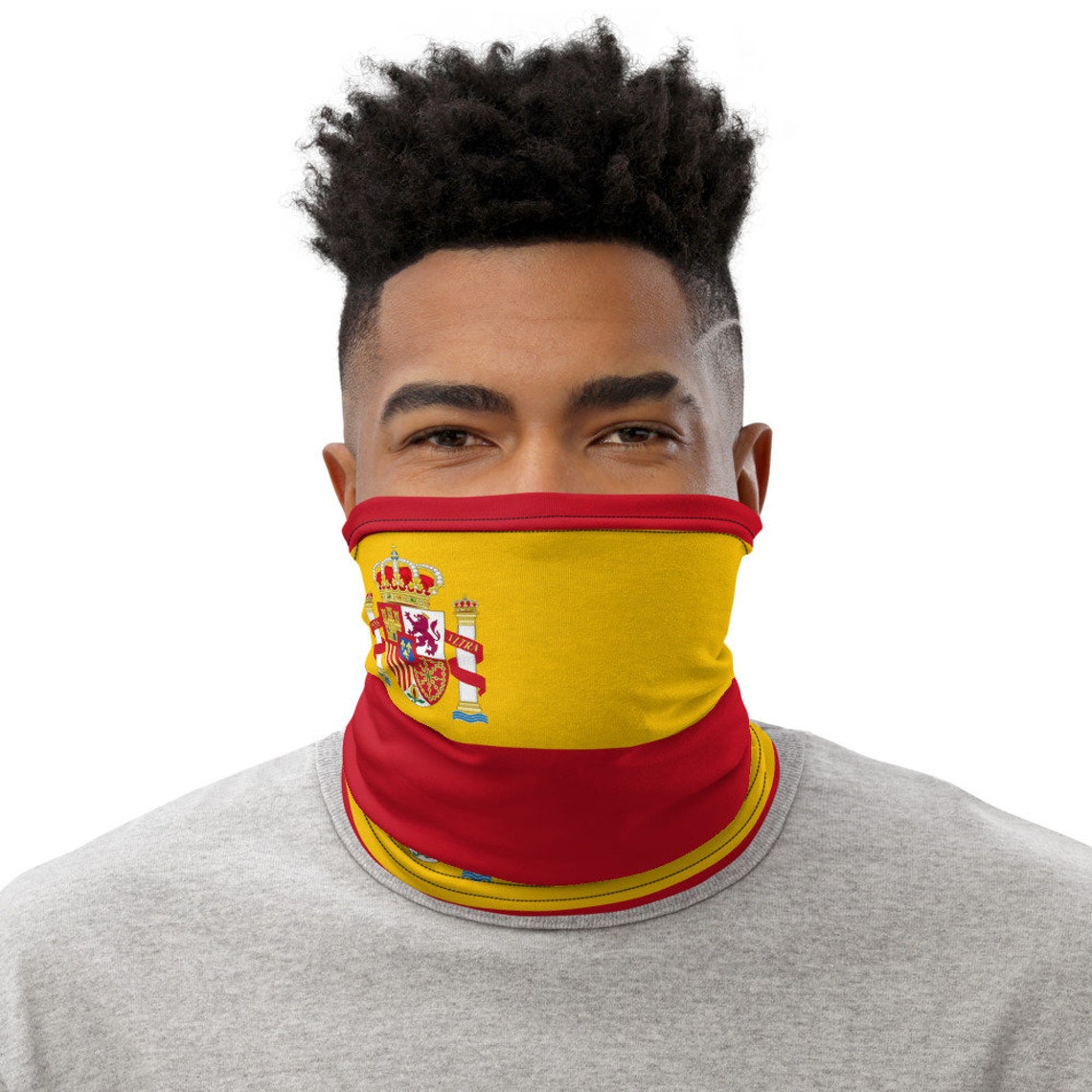 Spanish Flag Face Mask Neck Gaiter Scarf Headwear Spain - Etsy