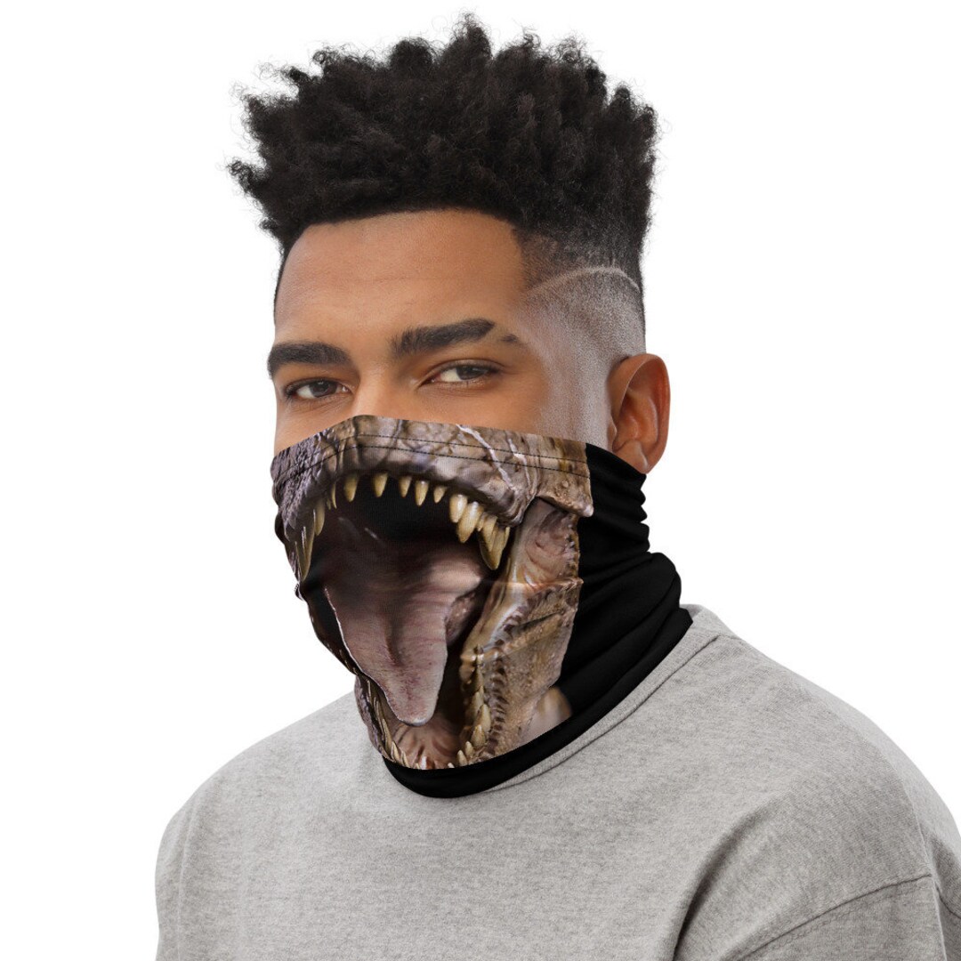 T Rex Face Mask Neck Gaiter Headwear Facemask - Etsy Denmark