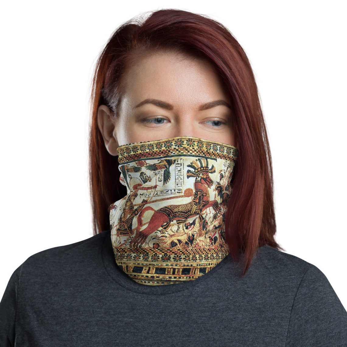 Ancient Egypt Pharaoh Battle Face Mask Neck Gaiter | Etsy