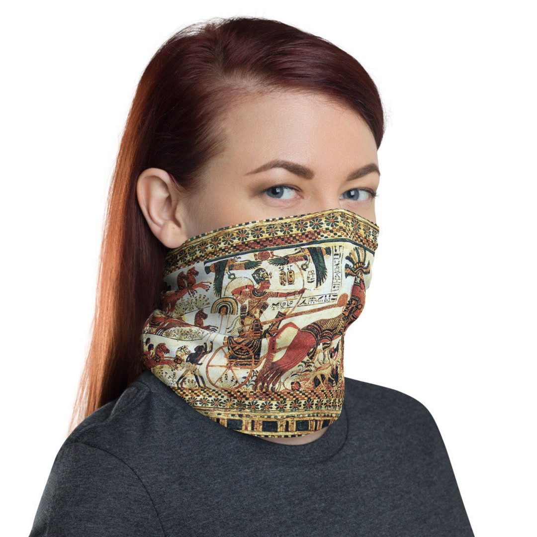 Ancient Egypt Pharaoh Battle Face Mask - Neck Gaiter, Headwear, Pharaoh ...