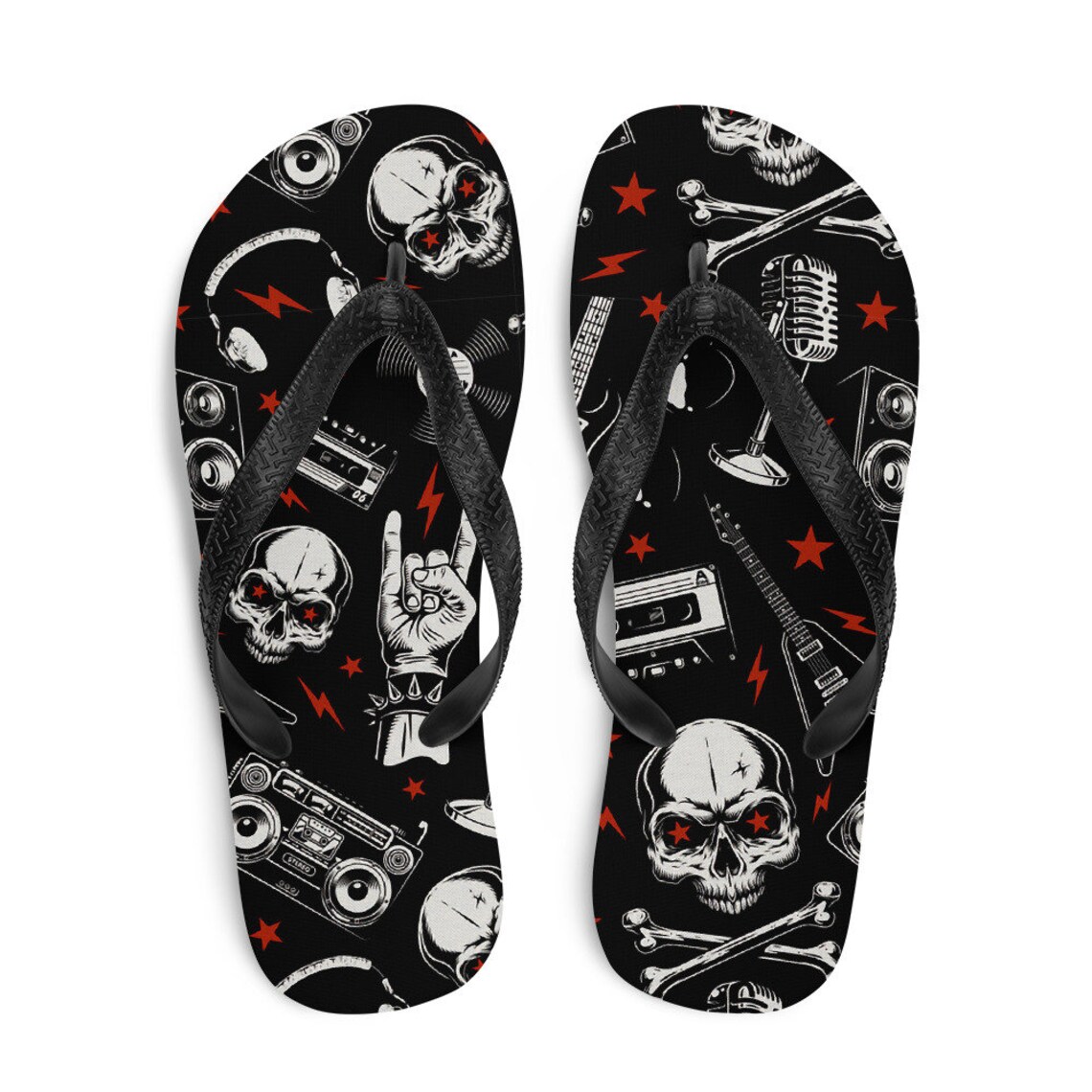 Heavy Metal Flip-Flops Concert Music Festival Slippers Hard | Etsy