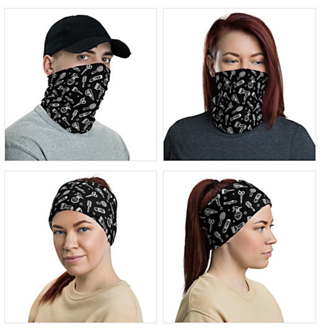 Hairdresser Face Mask, Coiffeur Neck Gaiter, Scarf, Hair Headwear ...