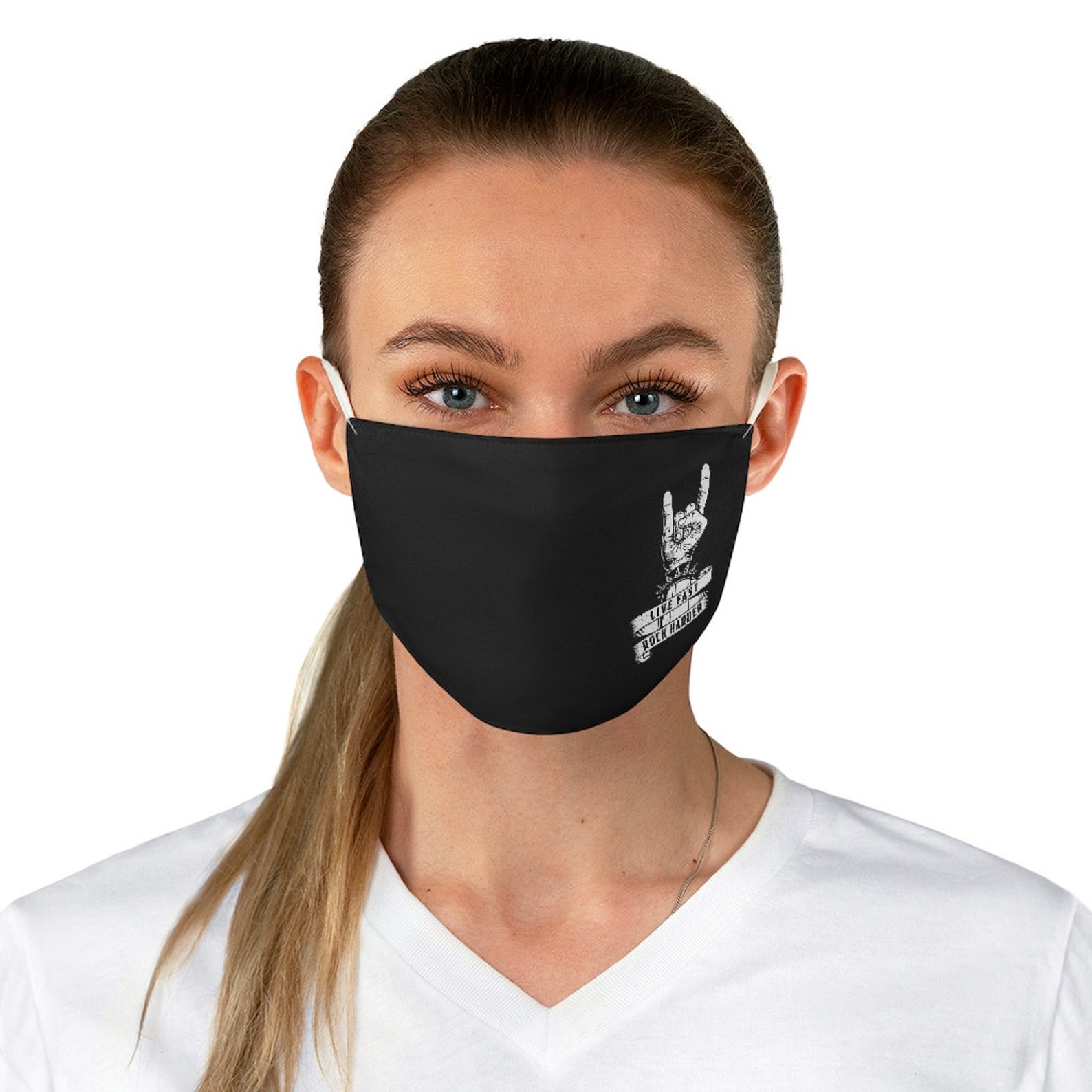Heavy Metal - Hard Rock Face Mask, Live Fast - Rock Harder, Music - Etsy