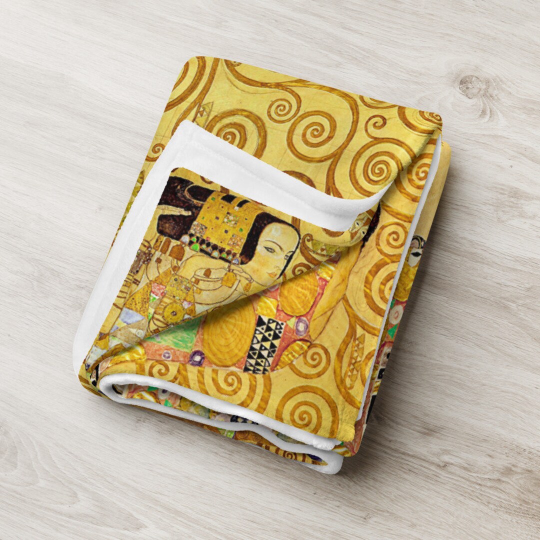 Gustav Klimt Throw Blanket, 3 Pieces of Art, Expectation - Tree of Life ...