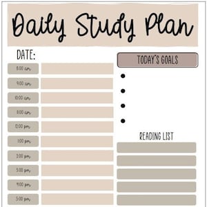 Printable Study Planner - Etsy