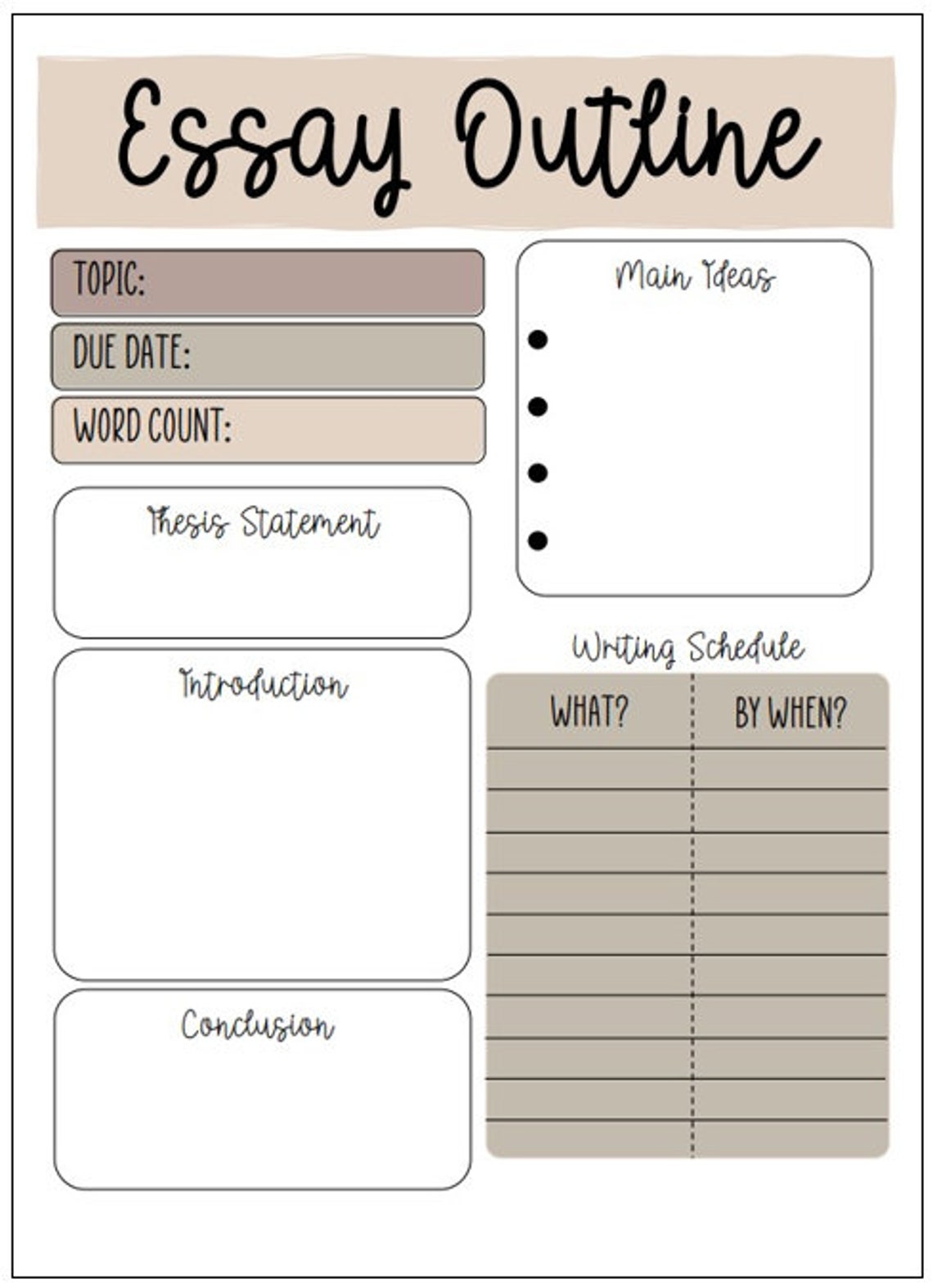 Printable Study Planner - Etsy