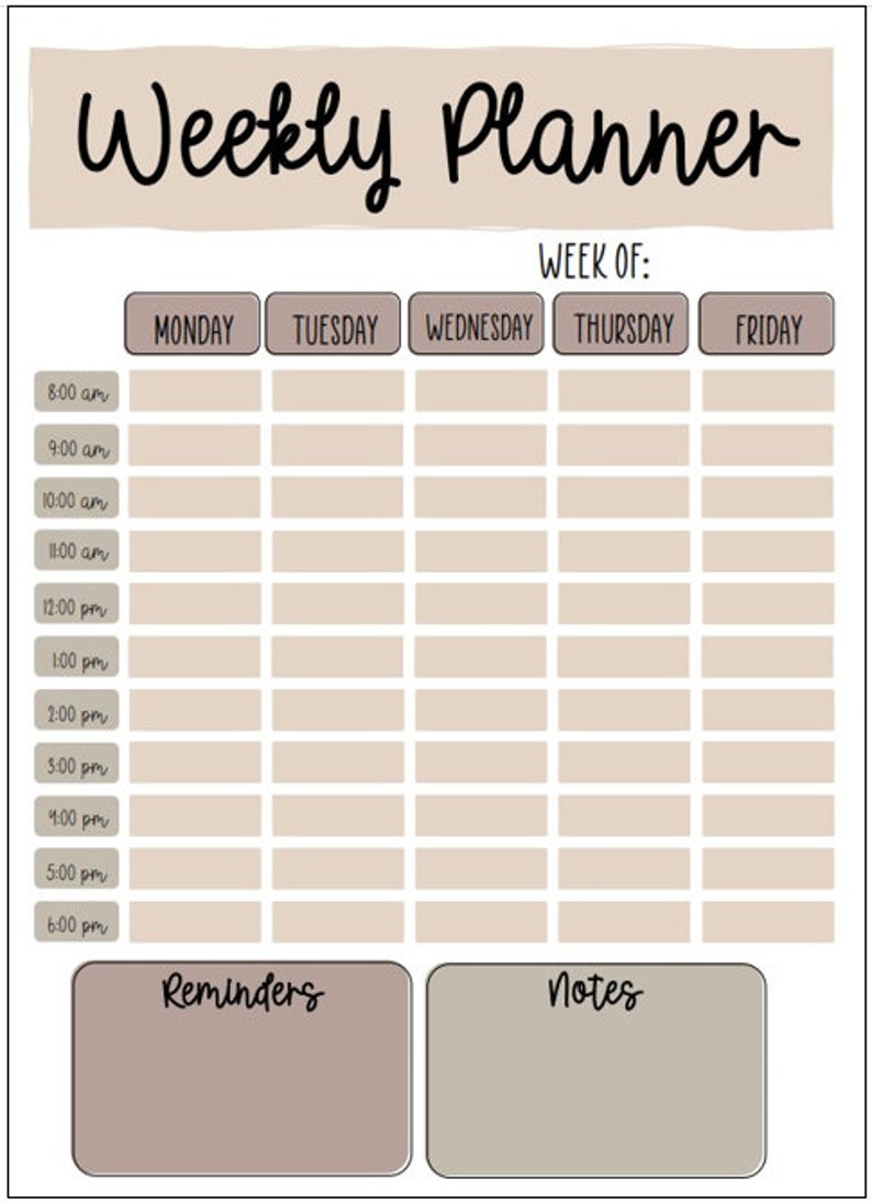 Printable Study Planner - Etsy