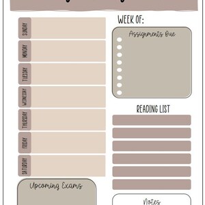 Printable Study Planner - Etsy