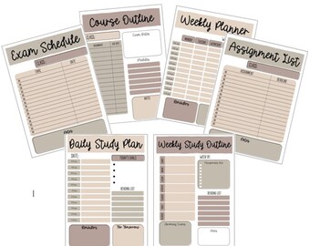 Cute and Pastel Digital, Printable Study Planner - Etsy