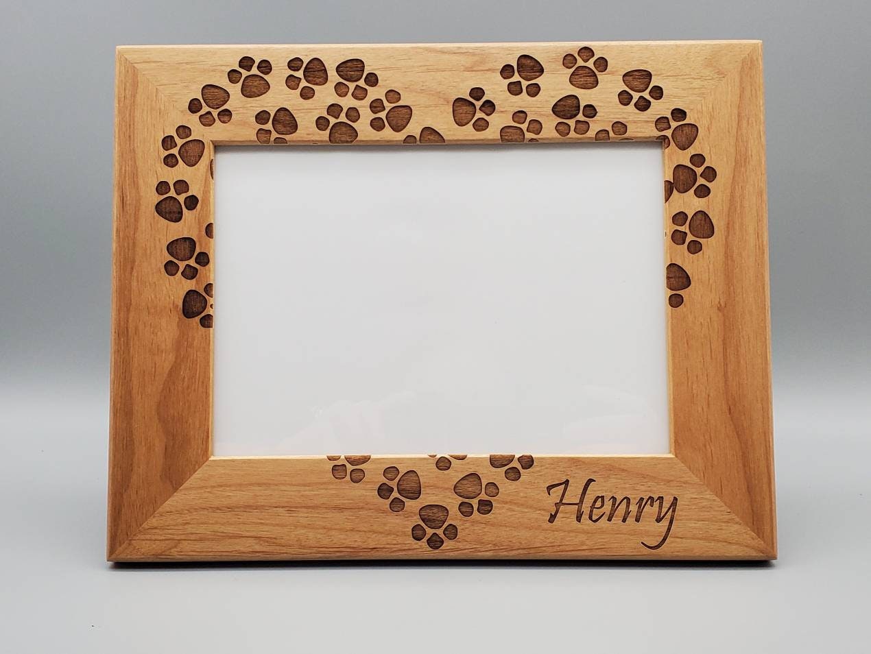 Wooden Picture Frame for a Pet Lover Paw Prints Heart - Etsy
